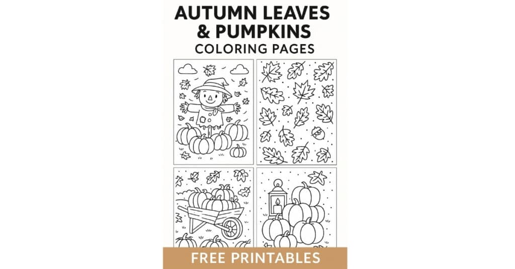 Autumn Leaves And Pumpkins Coloring Pages (Free Printables ...