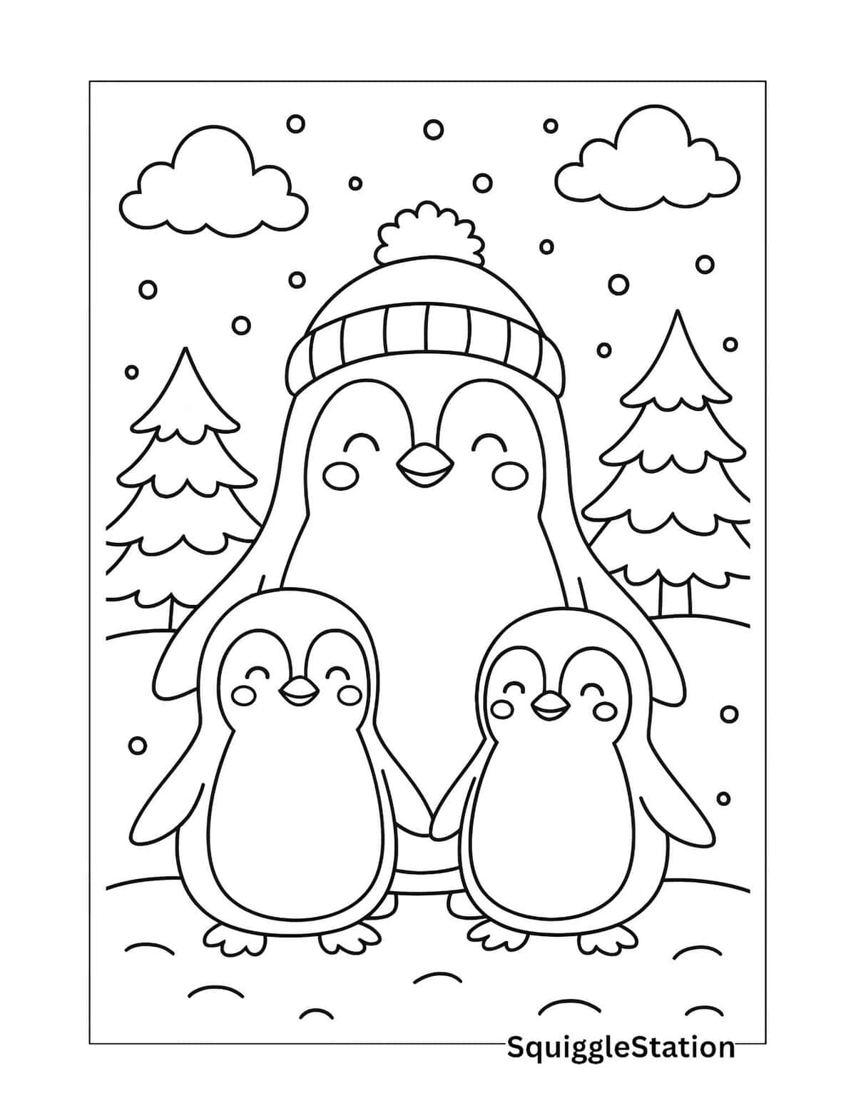 Christmas Penguin Coloring Pages (Free Printable PDFs ...