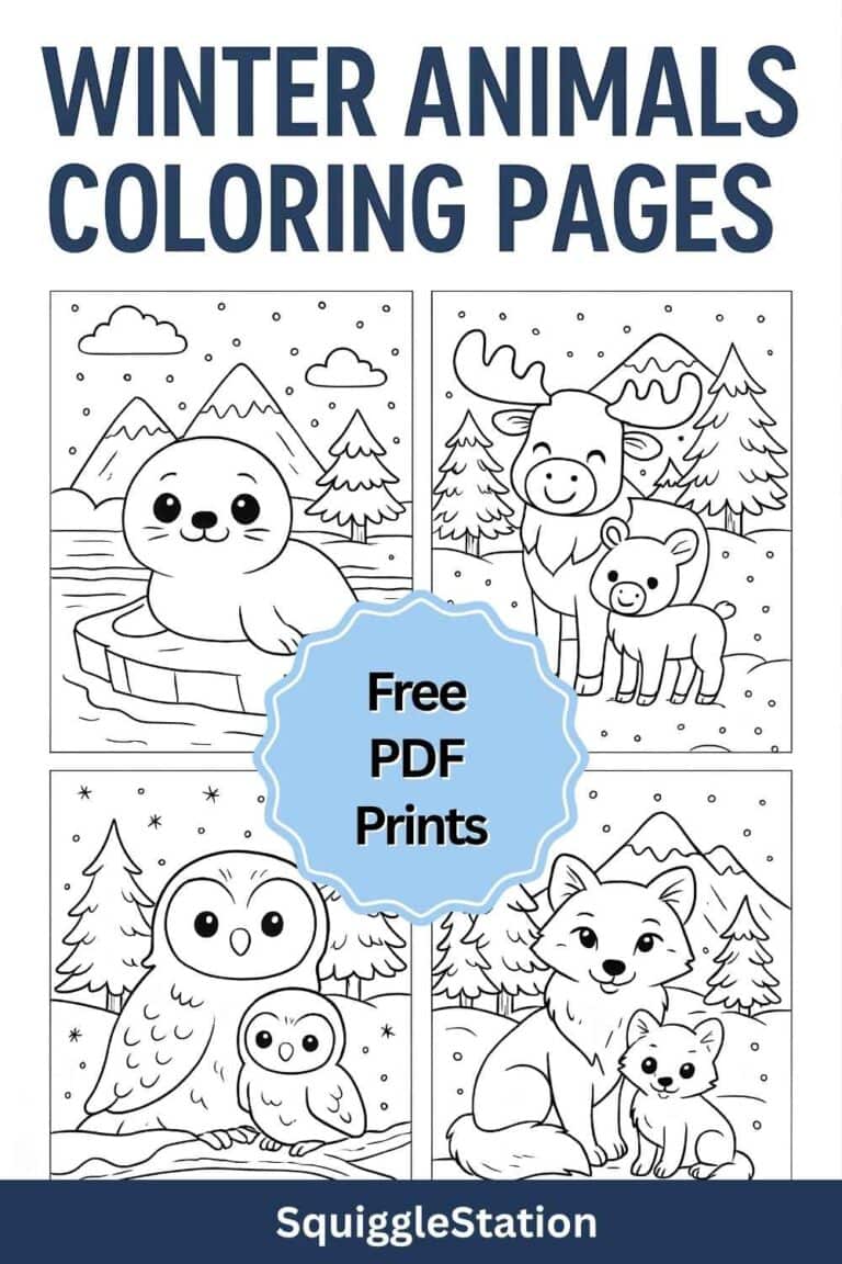 Free Winter Animals Coloring Pages (Printable Arctic & Woodland PDFs ...