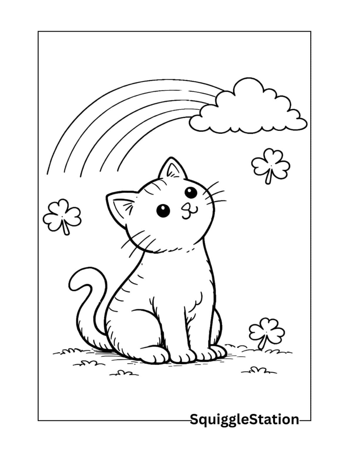 St Patrick’s Day Cat Coloring Pages (Cute & Free Printables ...