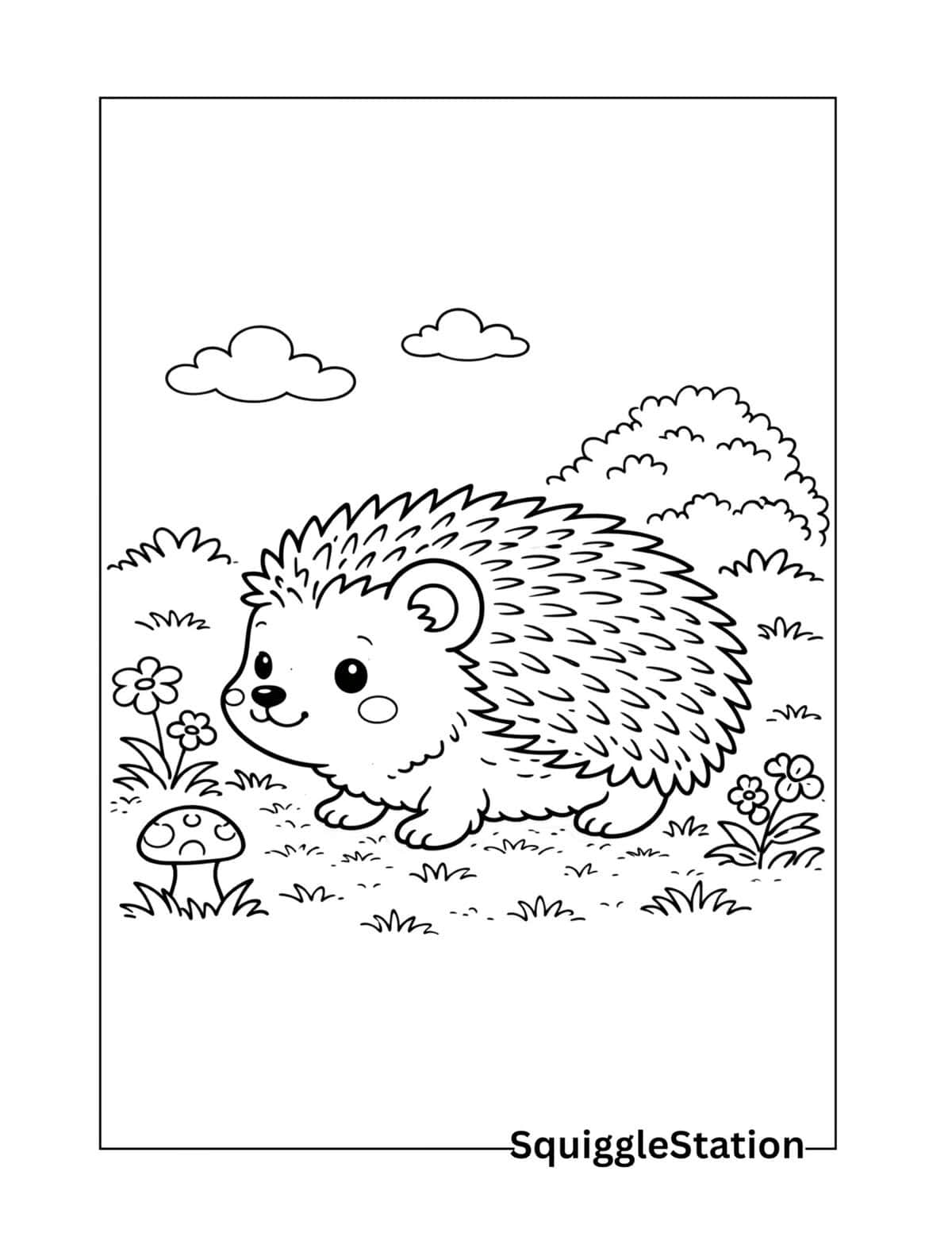 Cute Hedgehog Coloring Pages (Free Printable PDFs) - Squigglestation.com