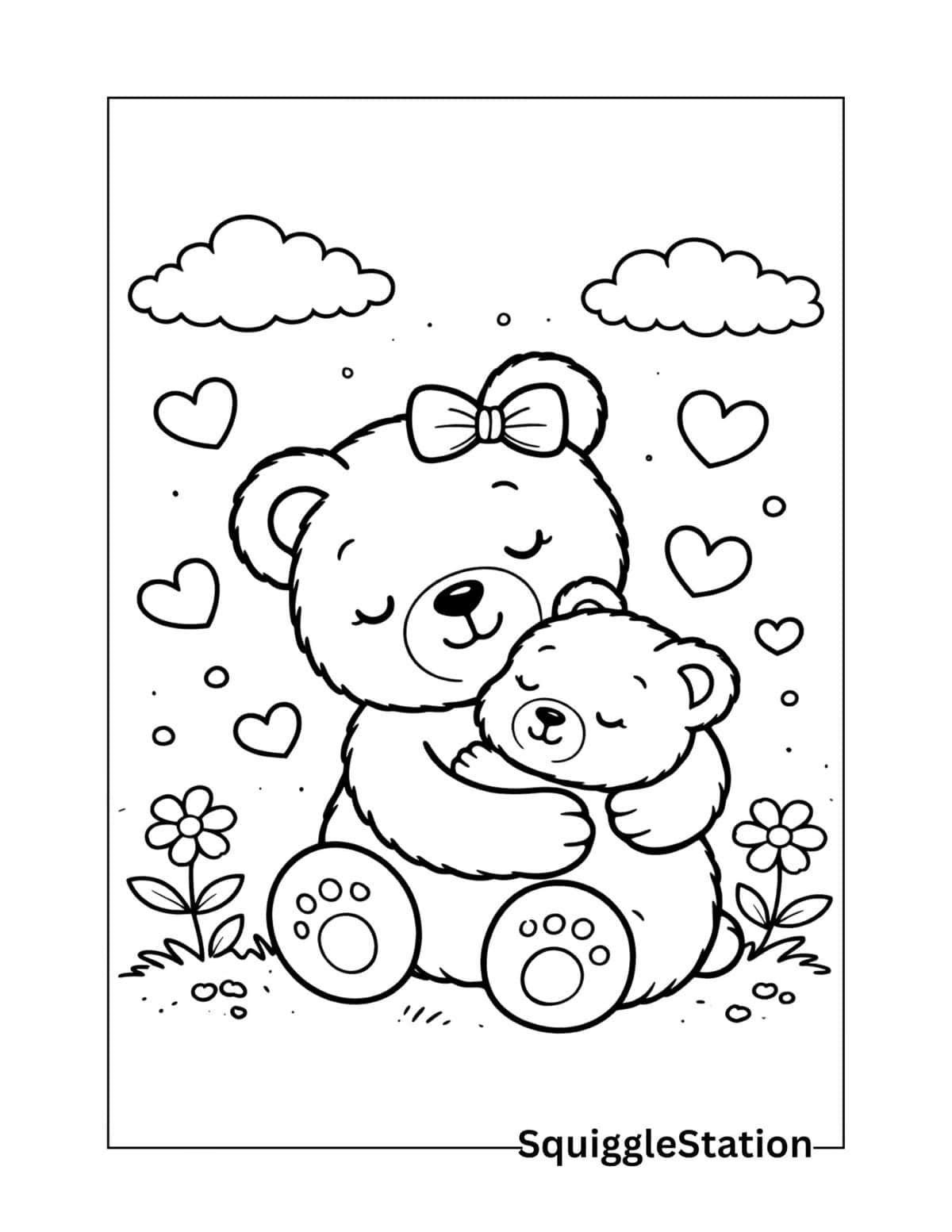Cute Animal Mother’s Day Coloring Pages (Free Printable ...